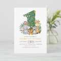 Wild One Safari Jungle First 1st Birthday Number Invitation | Zazzle