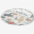 Wild One Safari Tropical Birthday Paper Plates | Zazzle