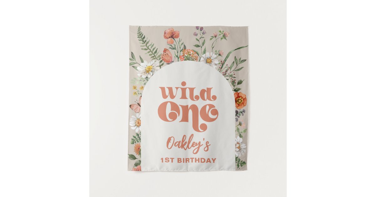 Wild One Wildflower Backdrop | Zazzle
