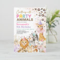 Wild Party Animals Safari Leopard Print Birthday Invitation | Zazzle