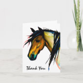 Wild Pony | Watercolor Horse Thank You Card | Zazzle