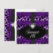Wild Purple Sweet 16 Sixteen Birthday Party Invitation | Zazzle