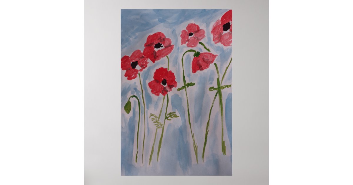 Wild Red Poppies Poster | Zazzle