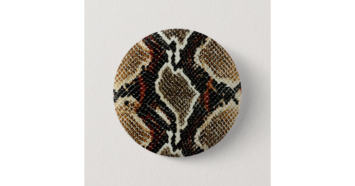 wild reptile pattern colorful python snake print pinback button | Zazzle