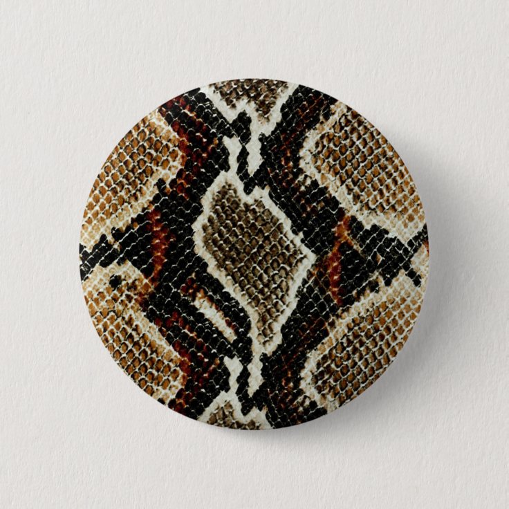 wild reptile pattern colorful python snake print pinback button | Zazzle