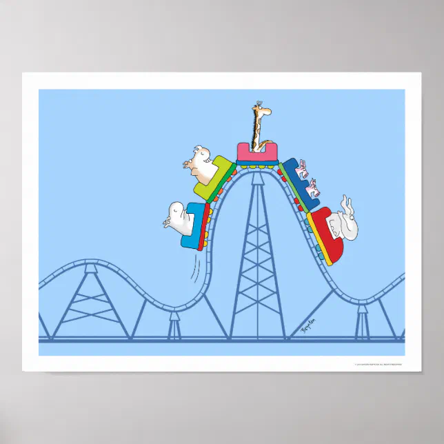 WILD RIDE ROLLER COASTER by Sandra Boynton Poster | Zazzle