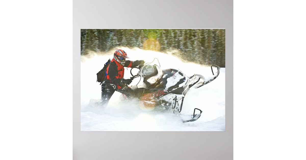 Wild Ride Snowmobile Print | Zazzle.com