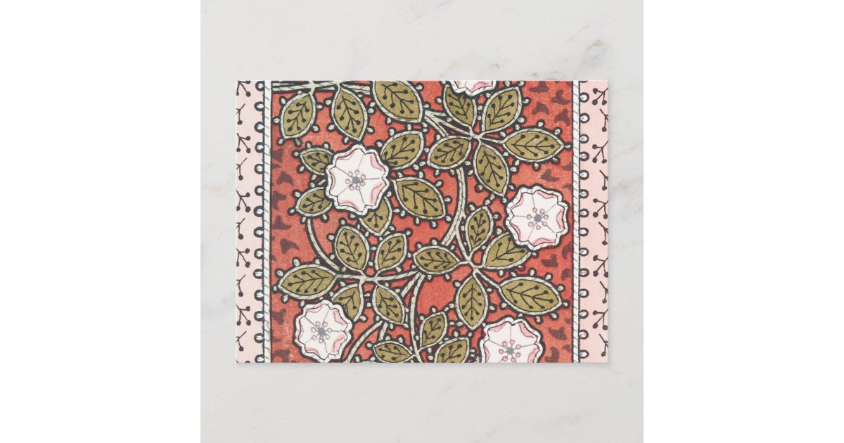 Wild Rose Art Illustration Flower Vintage Postcard | Zazzle