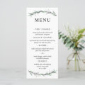 Wild Rosemary Botanical Wedding Menu | Zazzle