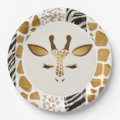 Wild safari giraffe birthday party paper plates | Zazzle