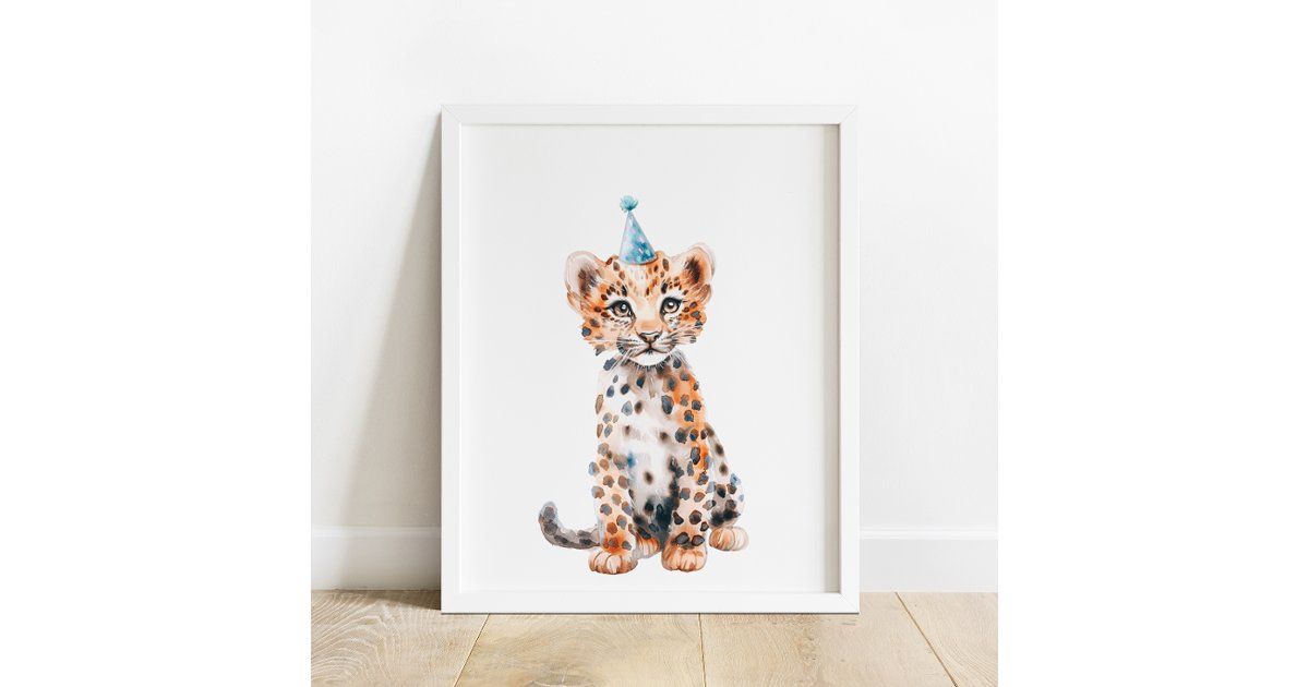 Wild Safari Party Leopard Animals Birthday Poster | Zazzle