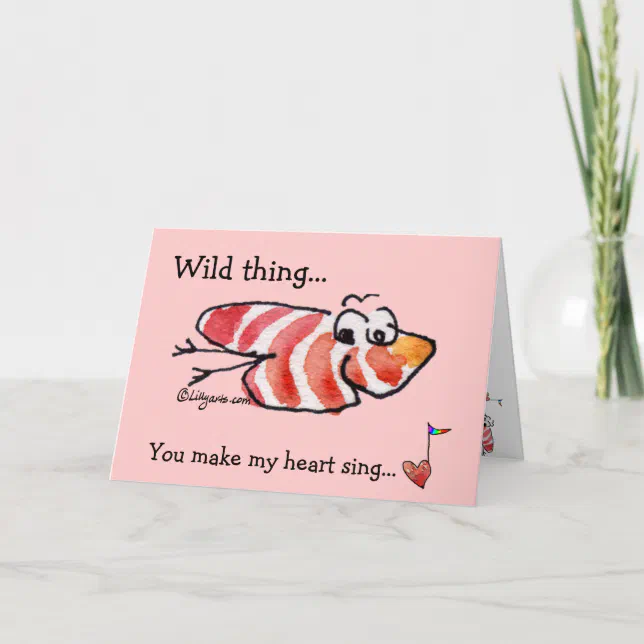 Wild Thing Cute Heart Valentine Card | Zazzle