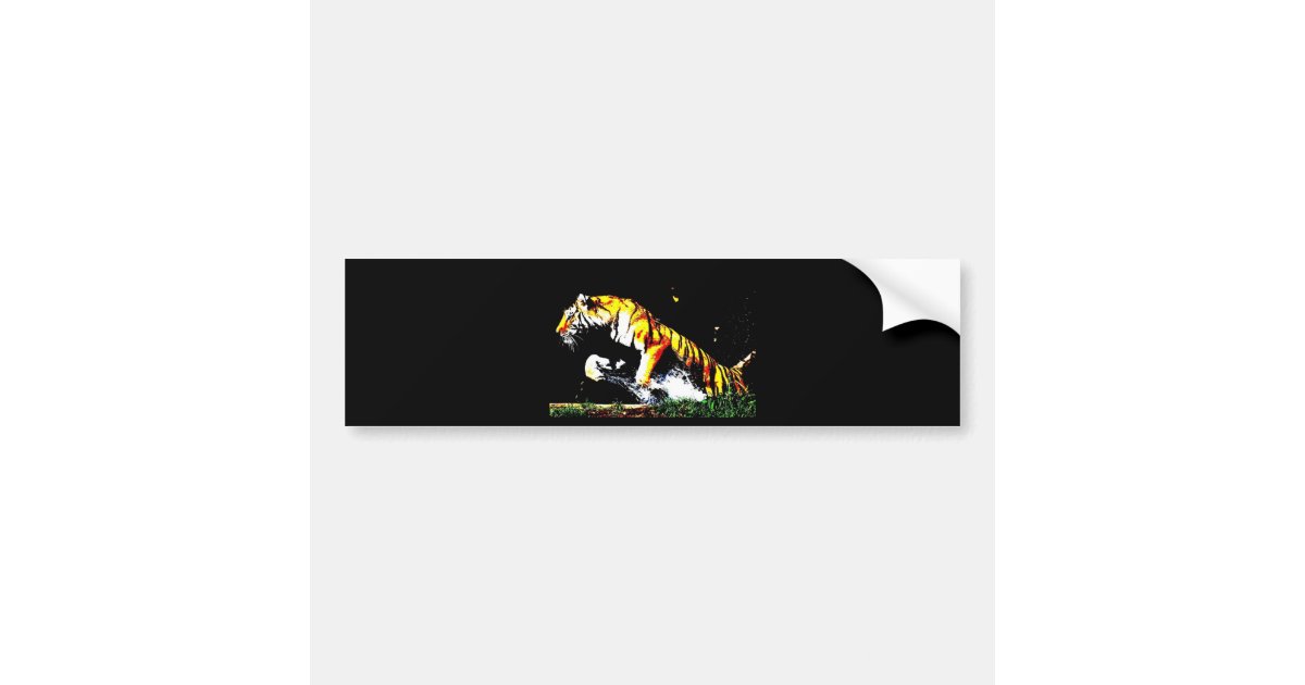 Wild Tiger Bumper Sticker | Zazzle