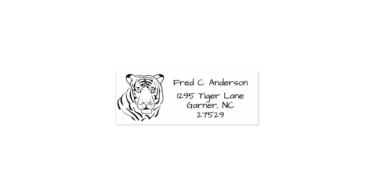 Wild Tiger Head Return Address Rubber Stamp | Zazzle