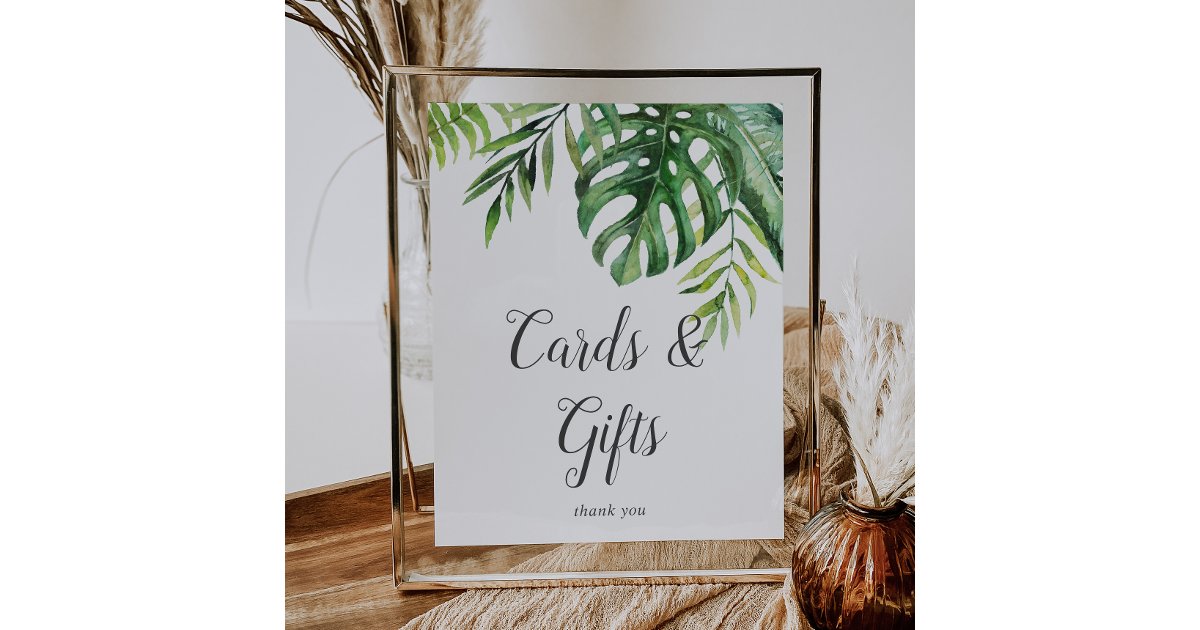 Wild Tropical Palm Cards and Gifts Sign | Zazzle