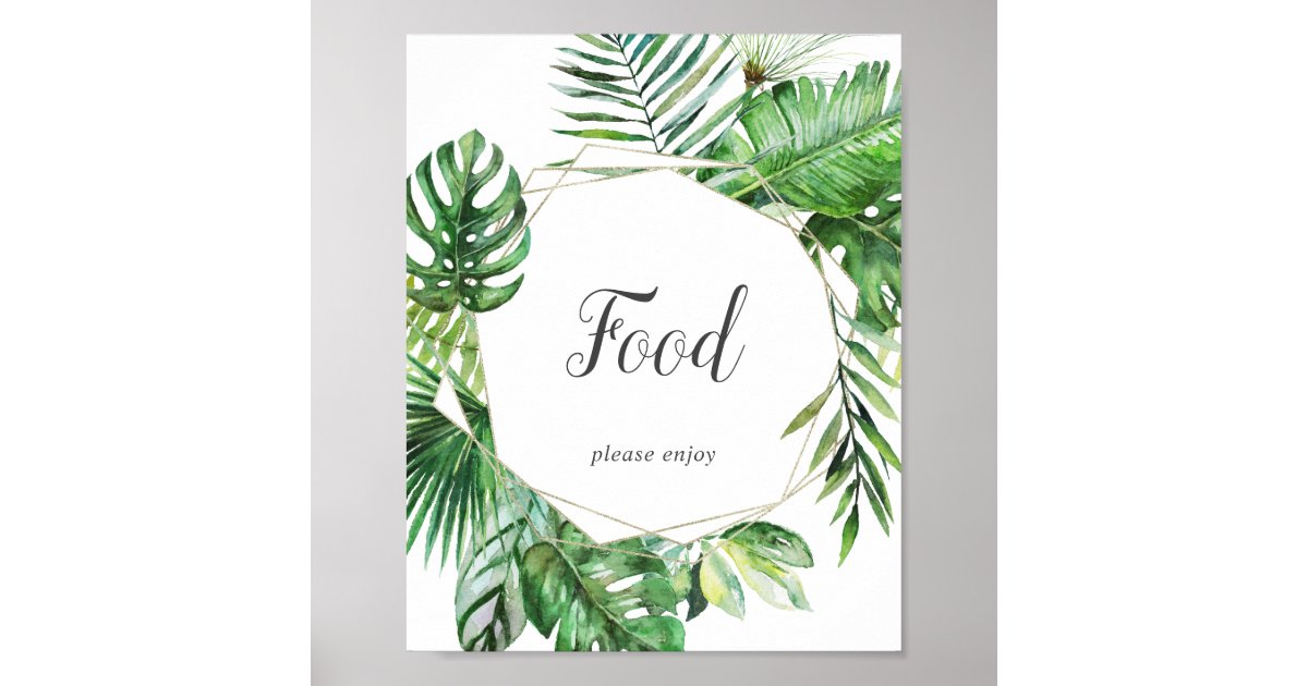 Wild Tropical Palm Food Table Sign | Zazzle