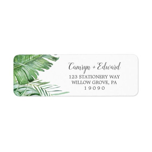 Wild Tropical Palm Return Address Label | Zazzle