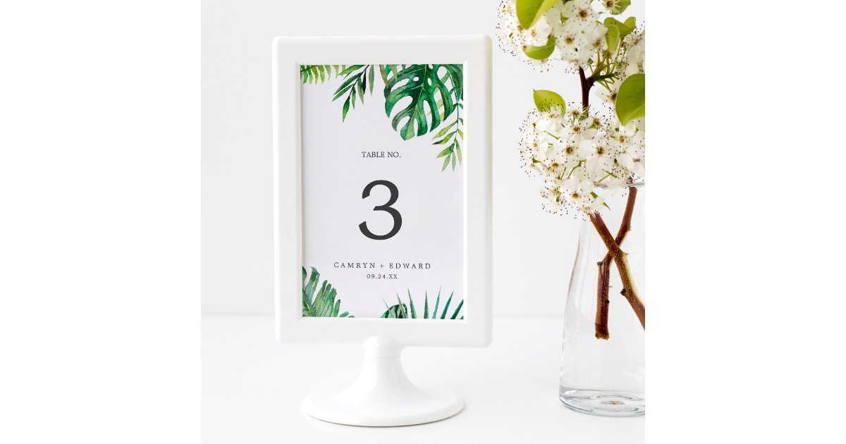 Wild Tropical Palm Table Number | Zazzle