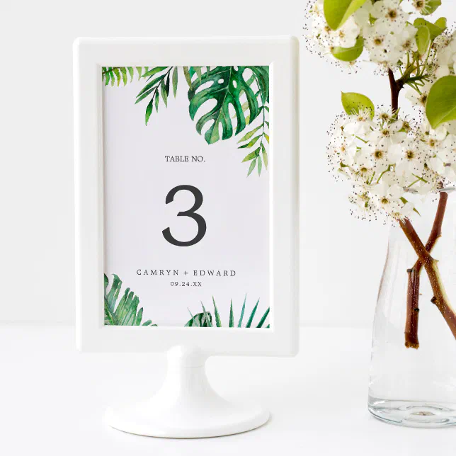 Wild Tropical Palm Table Number | Zazzle