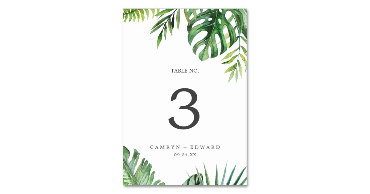 Wild Tropical Palm Table Number | Zazzle.com