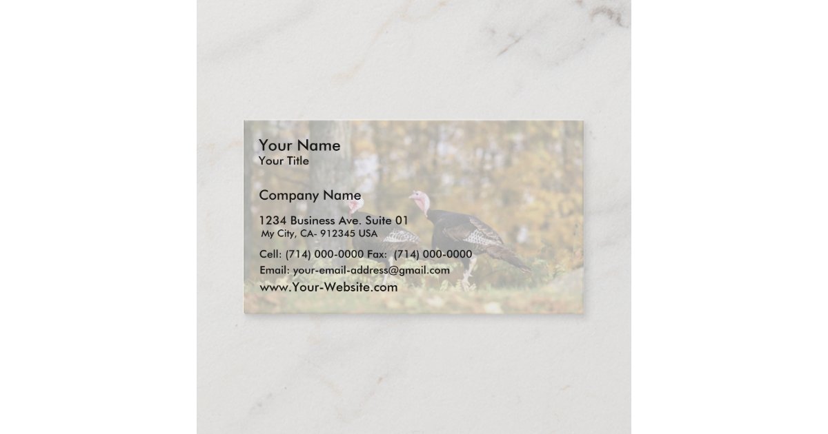 Wild turkey business card | Zazzle