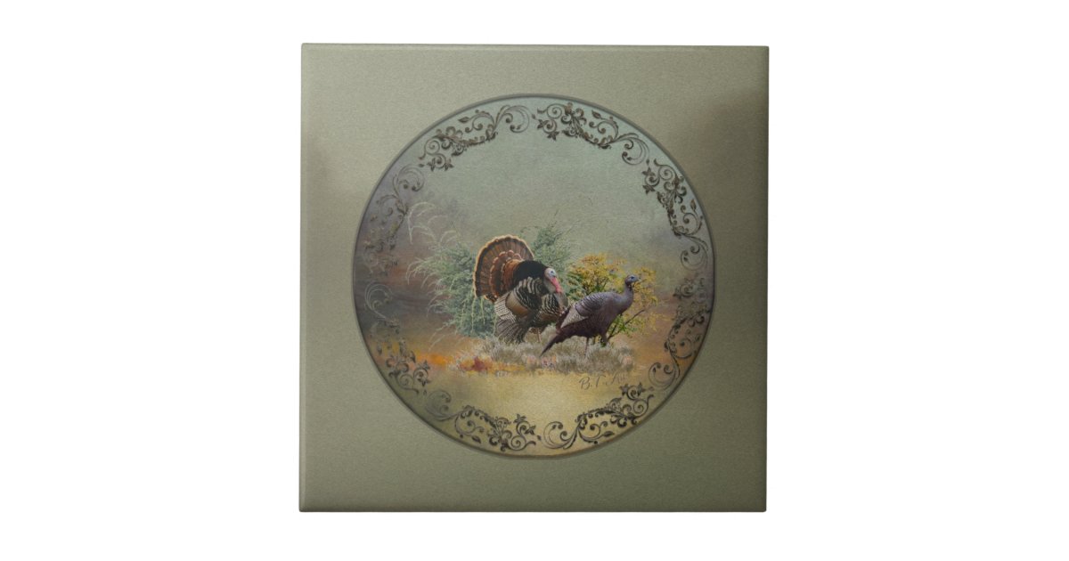 Wild turkey ceramic tile | Zazzle