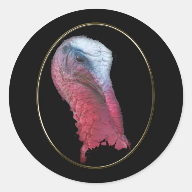 Wild Turkey Head Classic Round Sticker | Zazzle