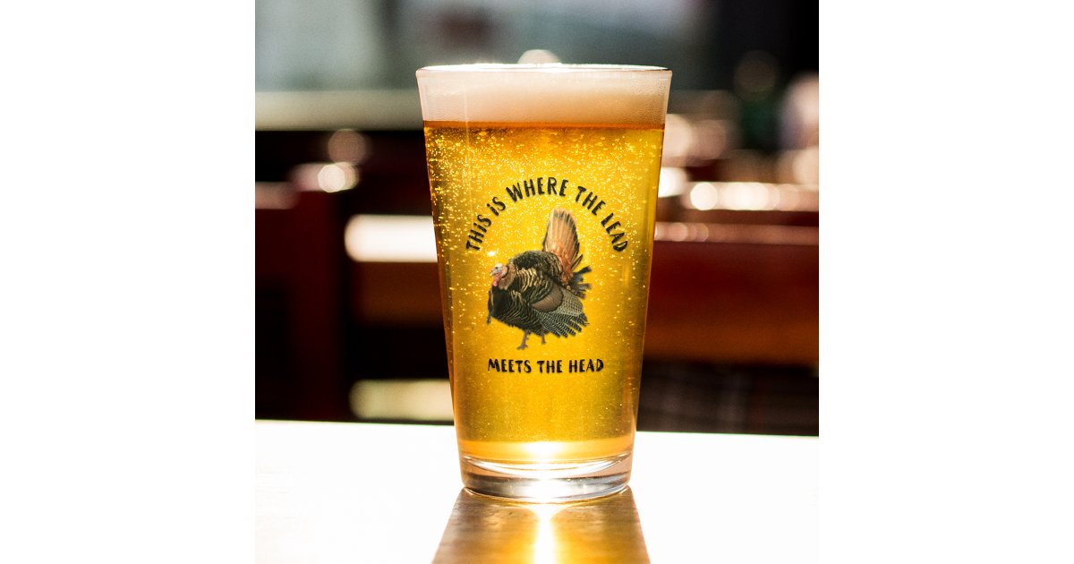 Wild Turkey Hunting Spring Season Gobbler Glass | Zazzle
