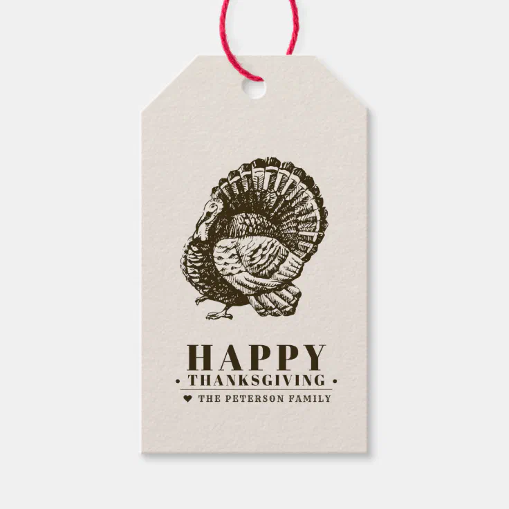 Wild Turkey | Thanksgiving Gift Tags | Zazzle