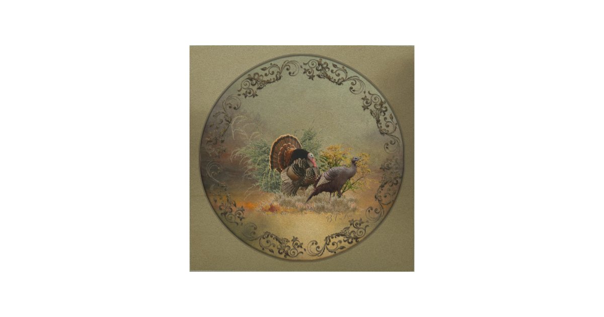 Wild turkey wood wall art | Zazzle