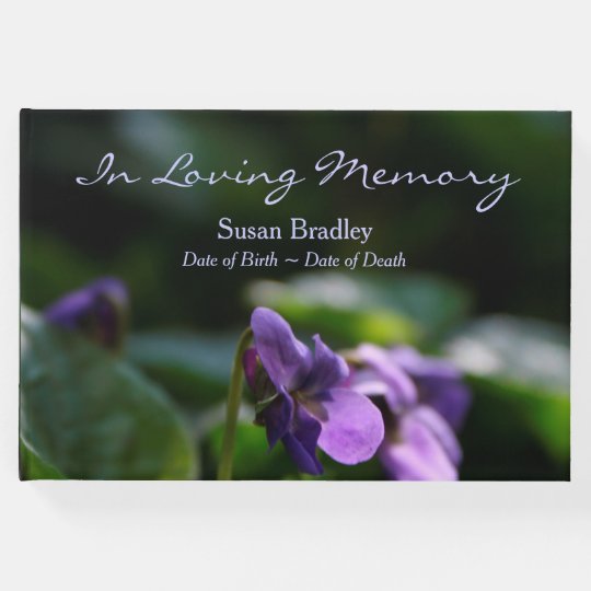 Wild Violets Floral Photo Memorial Guest Book | Zazzle.com