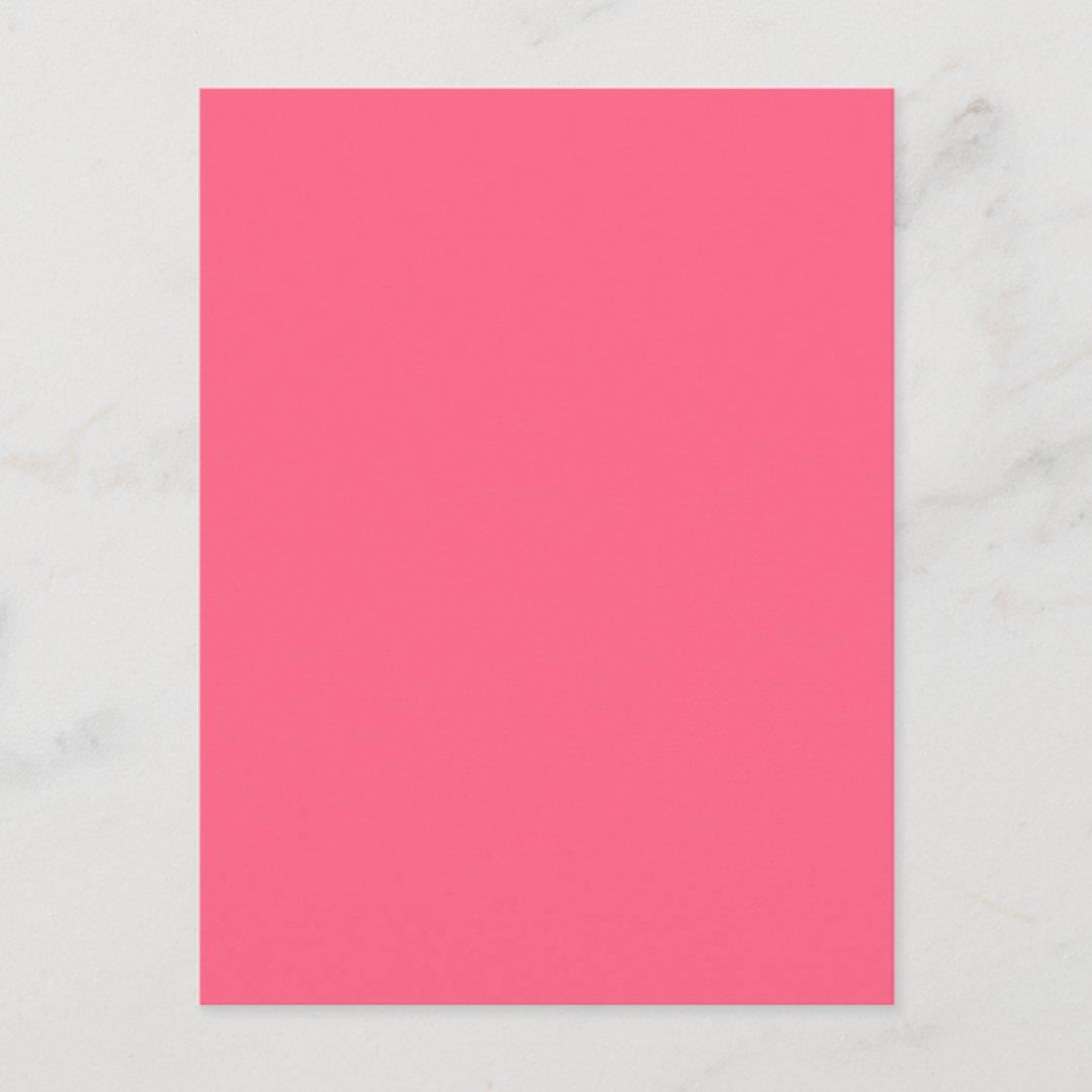 WILD WATERMELON PINK (Solid Color Background) ~ Postcard | Zazzle