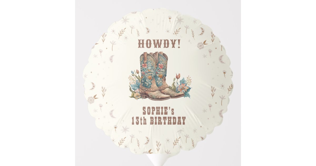 Wild west cowgirl birthday balloon | Zazzle