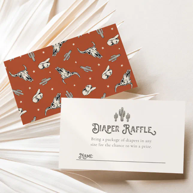 Wild West Diaper Raffle Card | Western Baby Shower | Zazzle