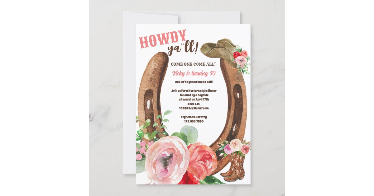 Wild West | Howdy | Cowgirl Party Invitation | Zazzle