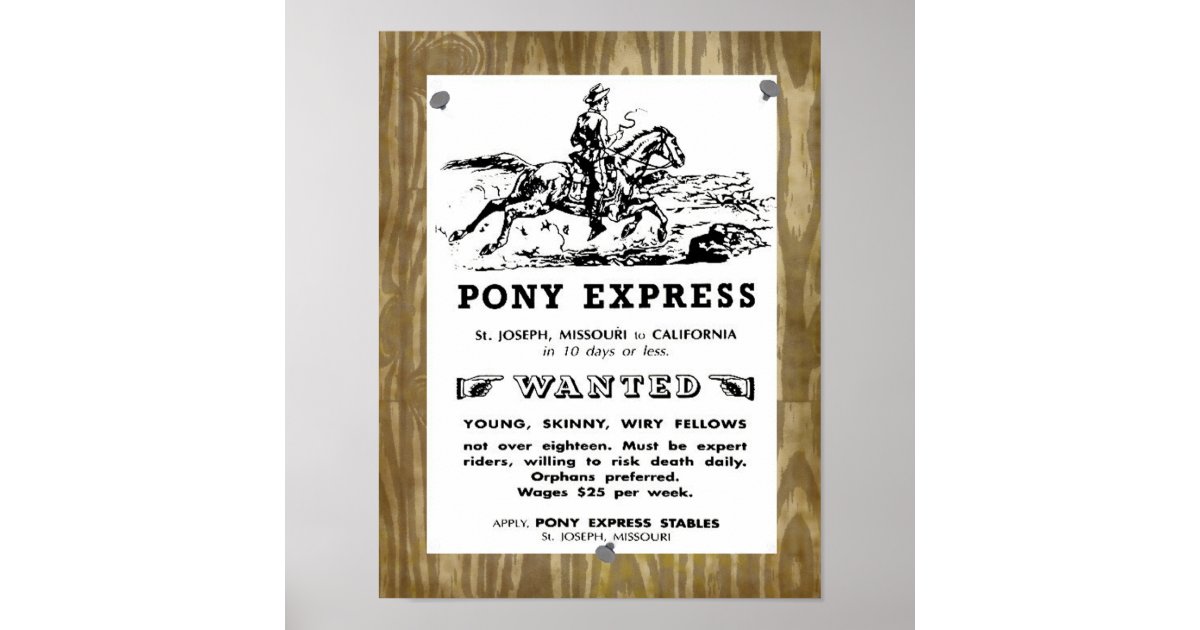 Wild West Pony Express Riders Poster | Zazzle