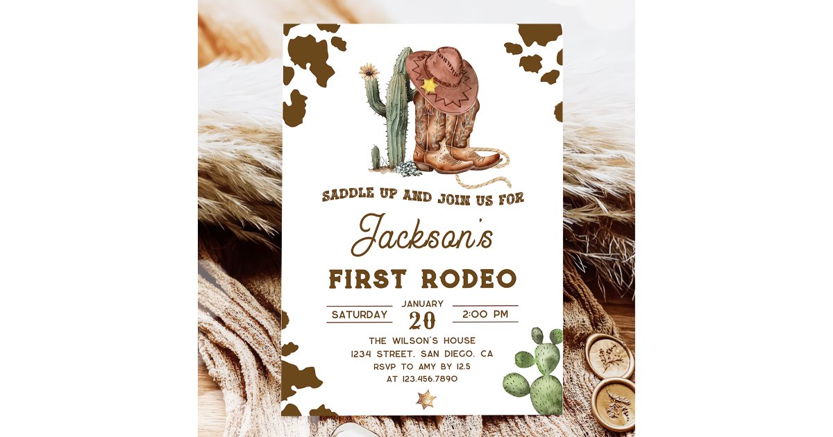 Wild West Rodeo Cowboy Birthday Invitation | Zazzle
