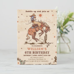 Wild West Rodeo Cowboy Birthday Party Invitation | Zazzle