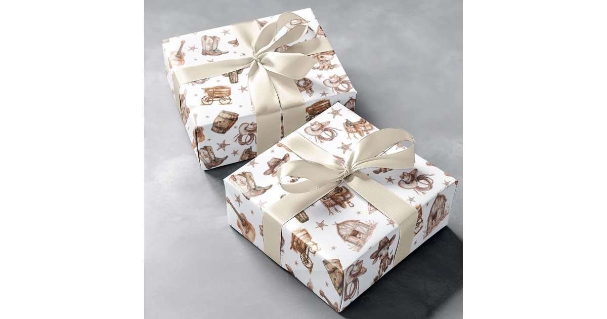 Wild West Rodeo Cowboy Wrapping Paper Sheets | Zazzle