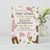 Wild West Rodeo Cowgirl Ranch 2nd Birthday Party Invitation | Zazzle