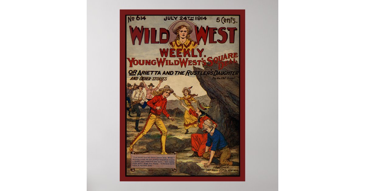 Wild West Rustlers Cowboys Cowgirls Poster | Zazzle