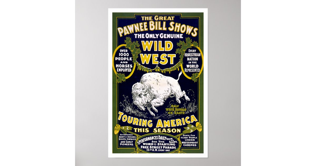 Wild West Show, 1903. Vintage Western Advertising Poster | Zazzle