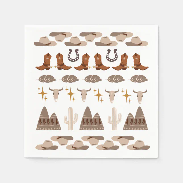 Wild West Western Rodeo Cowboy Birthday Party Napkins | Zazzle