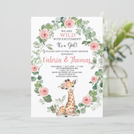 Wild with excitement Giraffe baby shower invite. Invitation | Zazzle
