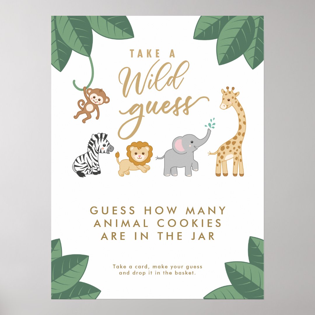 WILD with Excitement Safari Guessing Game Poster | Zazzle