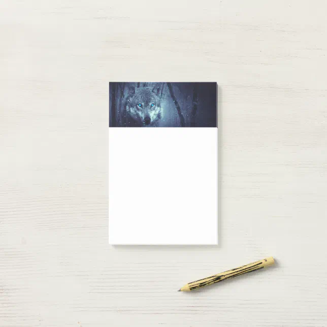 Wild Wolf with Beautiful Blue Eyes Post-it Notes | Zazzle