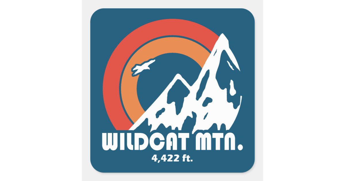 Wildcat Mountain New Hampshire Sun Eagle Square Sticker | Zazzle