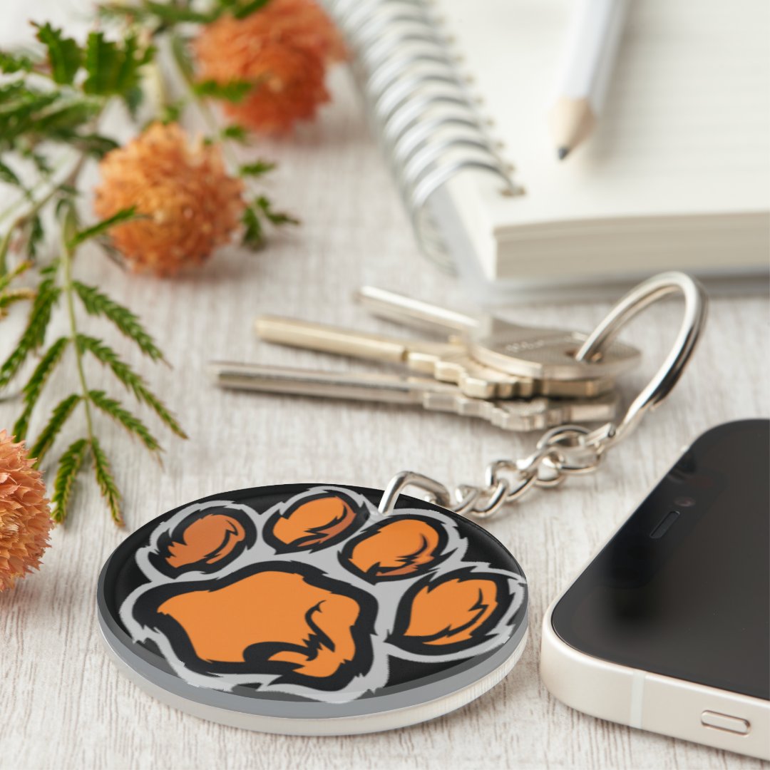 Wildcat Paw print Key Chain | Zazzle