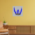 Wildcats Claw Ripping Through Design - Blue Poster | Zazzle