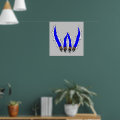 Wildcats Claw Ripping Through Design - Blue Poster | Zazzle